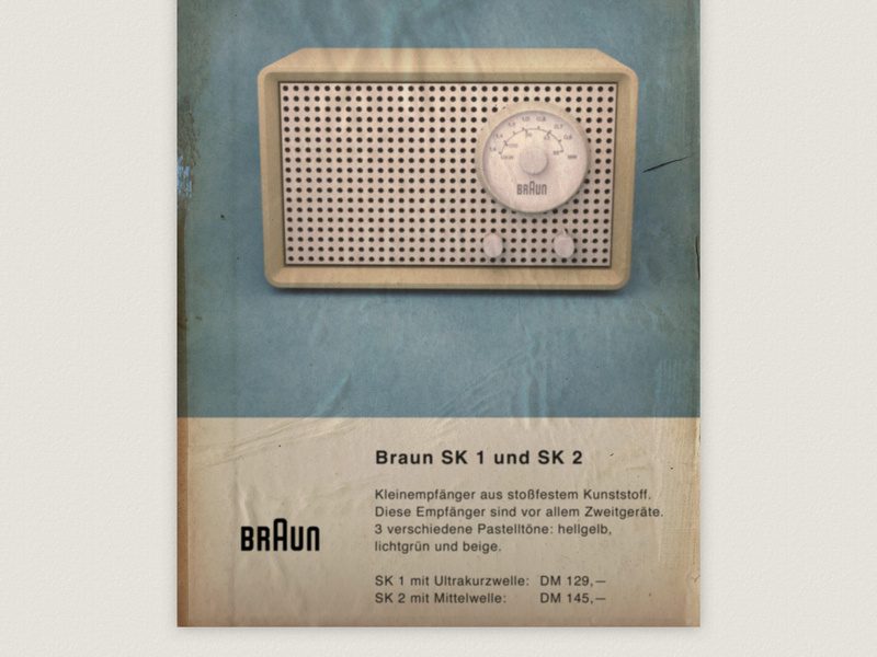 Radio SK 2 - 1.800 Productos Braun diseñados por Dieter Rams y su equipo